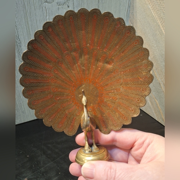 Unbranded | Accents | Antique Old Htf Brass Hand Carved Dancing Peacock ...